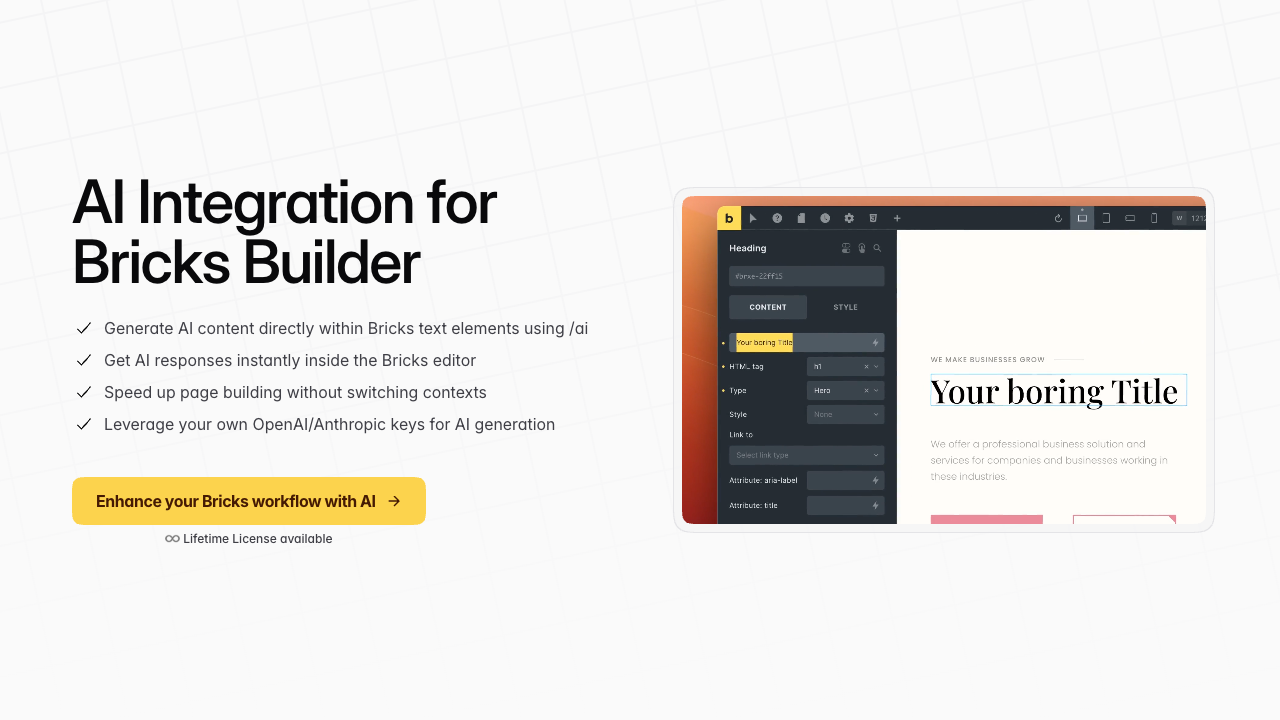 Bricks – SleekAI | The AI toolkit for WordPress