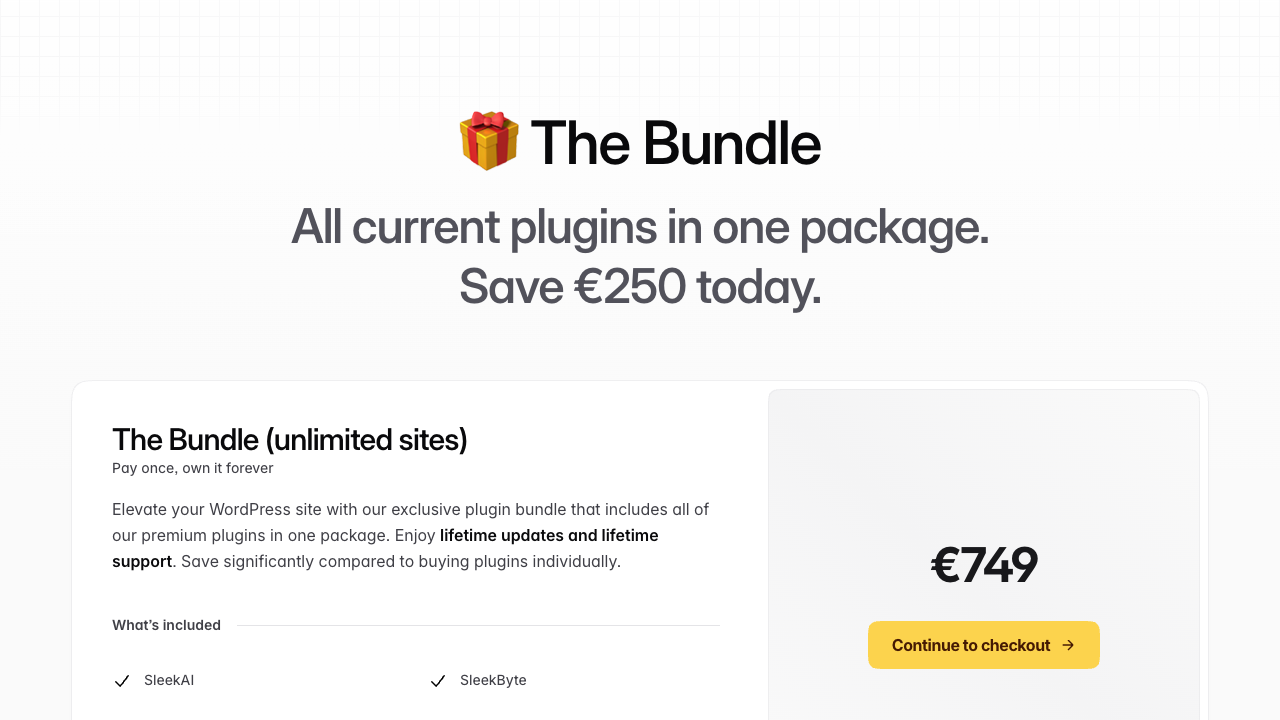 Bundle – SleekWP | The interconnected product-suite for WordPress